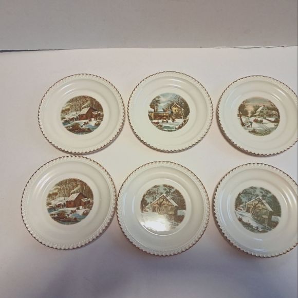 Harkerware | Dining | Harkerware Plates Currier Ives The Old Homestead ...